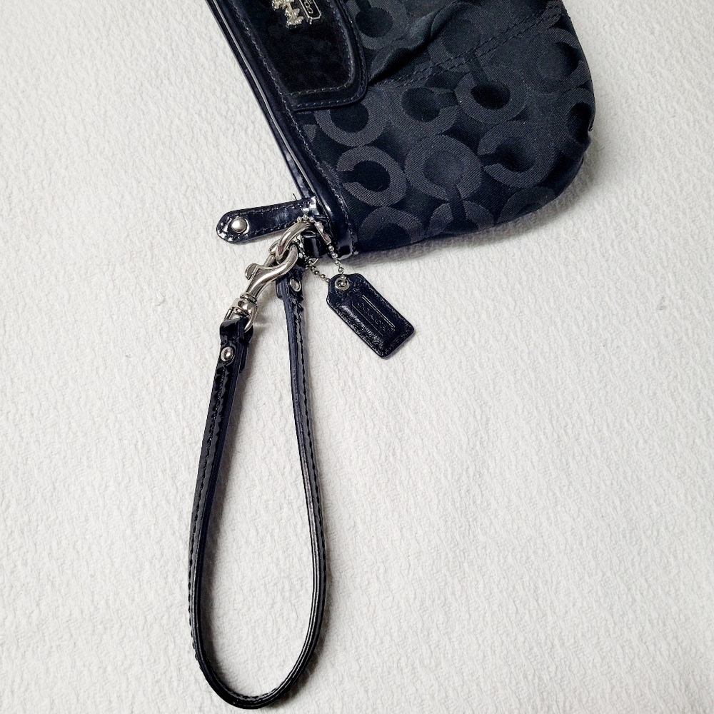 Coach Signature Black Patent Leather And Black Fabric… - Gem